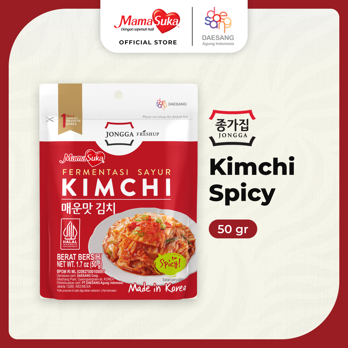 Jongga - Kimchi Spicy 50 gr | Lazada Indonesia