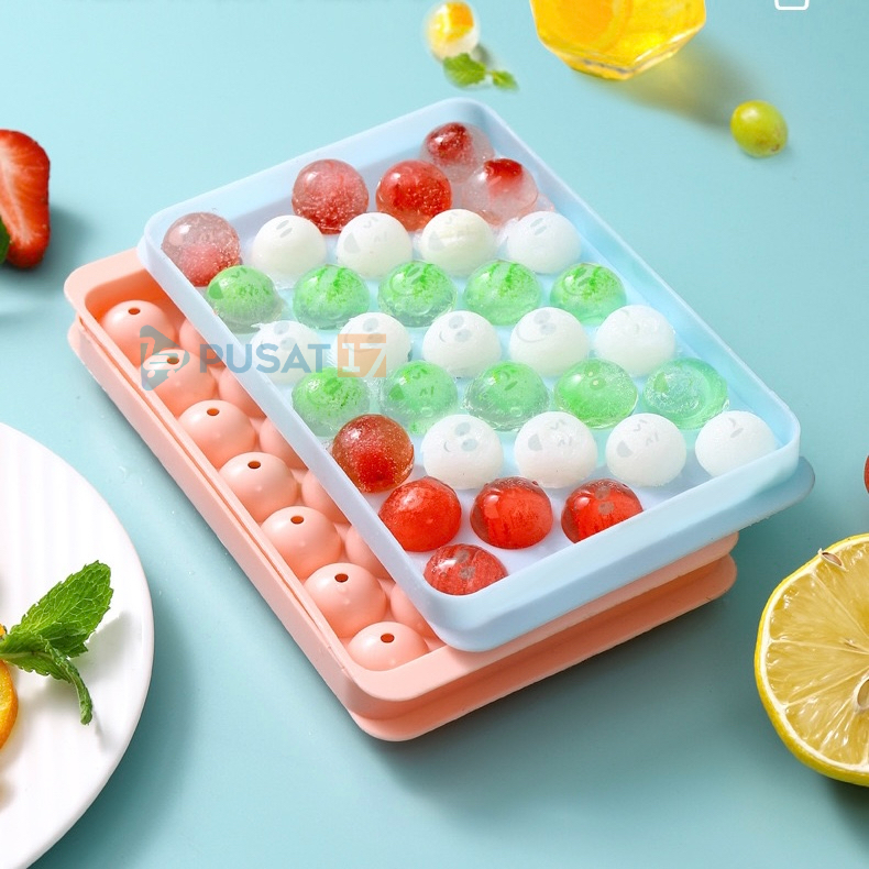 CETAKAN ES BATU BULAT 33 SLOT / ALAT CETAKAN ES PUDDING JELLY AGAR ...