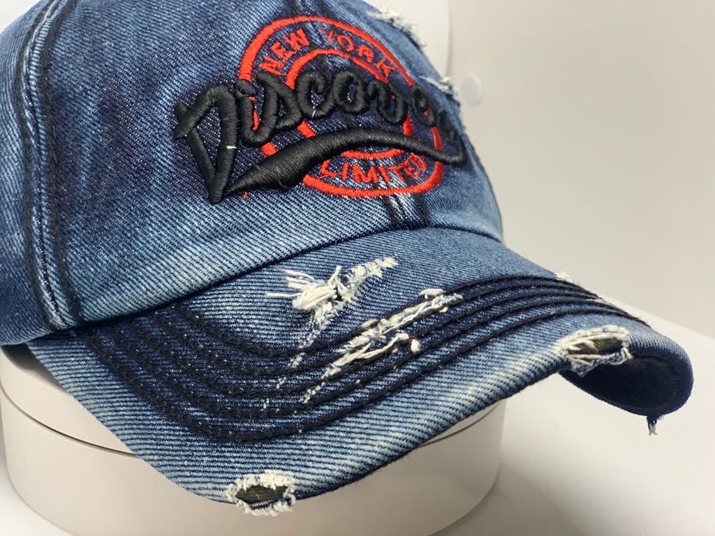 Topi levis diocouca robek 2 Pria Topi Bahan Levis Topi Bordir Topi Gaul ...