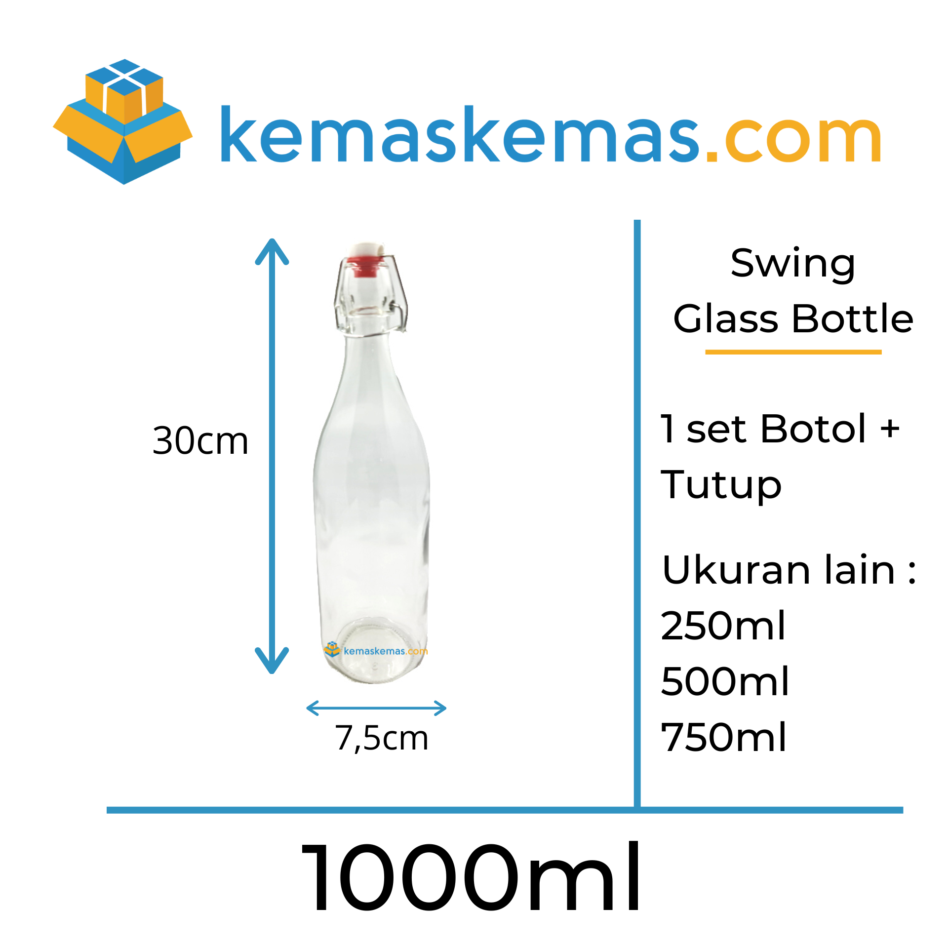 Botol Kaca Swing Bottle Premium + Tutup | Lazada Indonesia