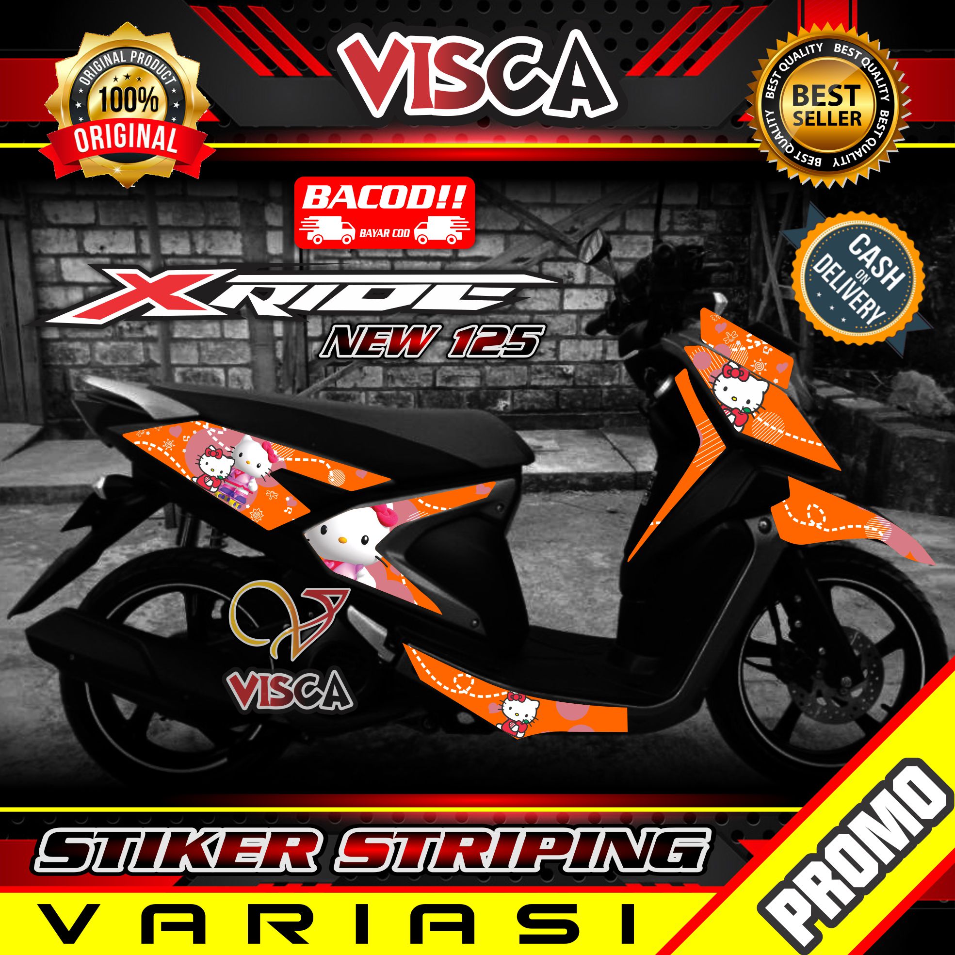 Stiker Striping X Ride 125 Variasi Hello Kitty 01 | Lazada Indonesia