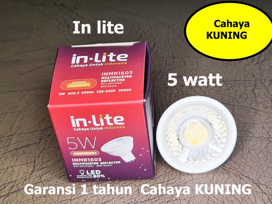KUNING Inlite / InLite LED 5W Mangkok COB 2 Kaki Tusuk (MR16) INMR1603 ...