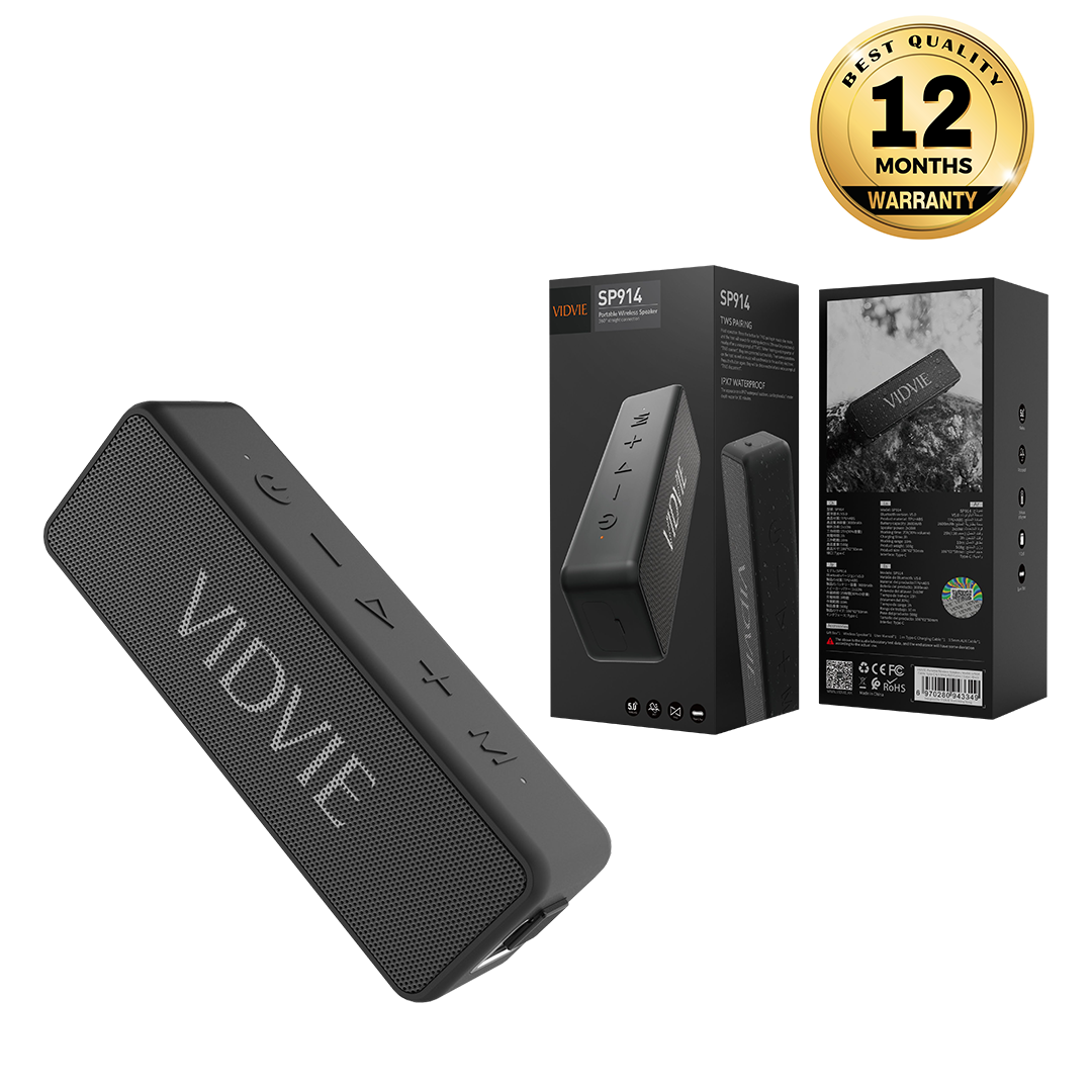 VIDVIE Wireless Speaker 20W SP914 / IPX 7 / TWS Connect / TF Card Slot - Hitam | Lazada Indonesia