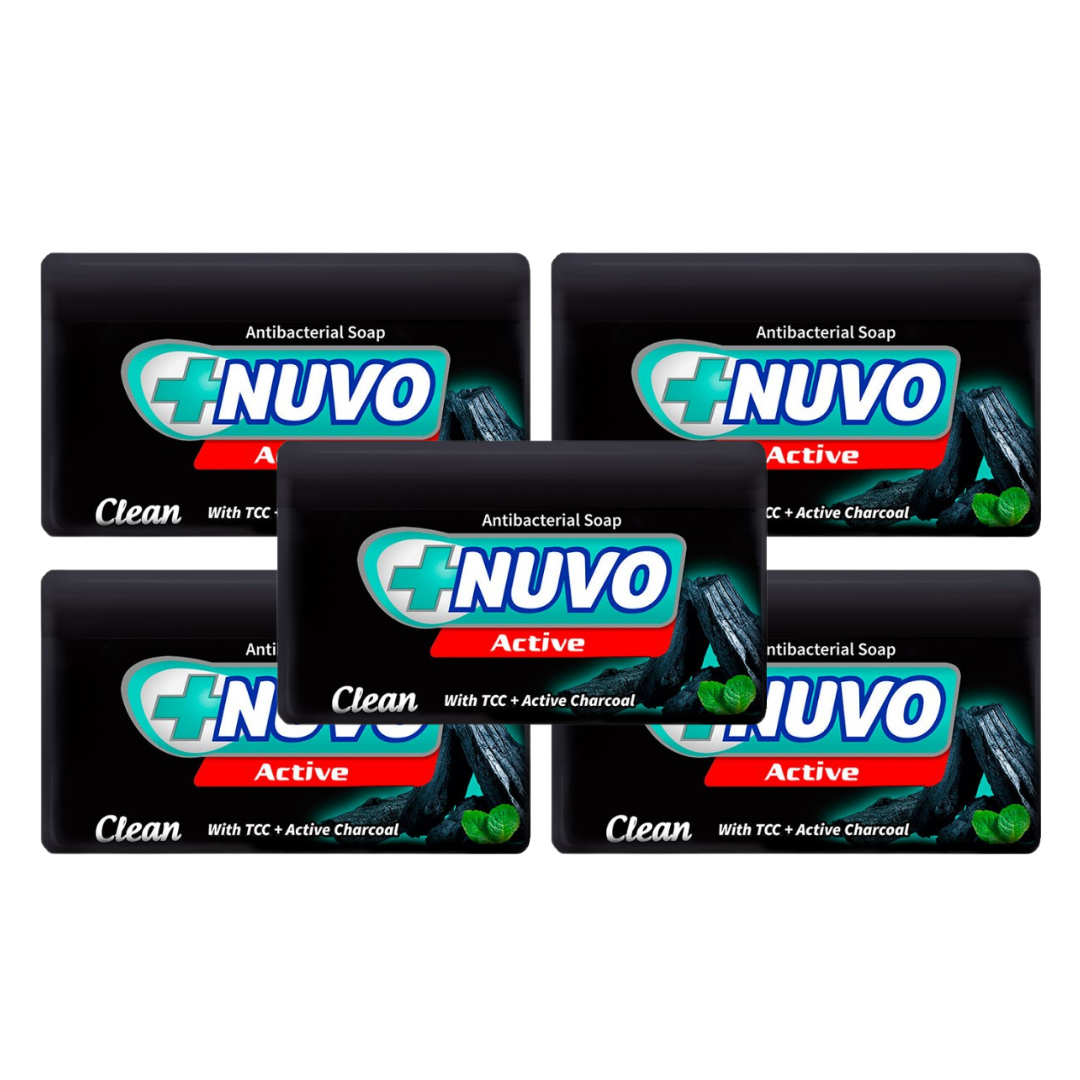 [5X] Sabun Nuvo Active Clean Charcoal 110g Hitam | Lazada Indonesia