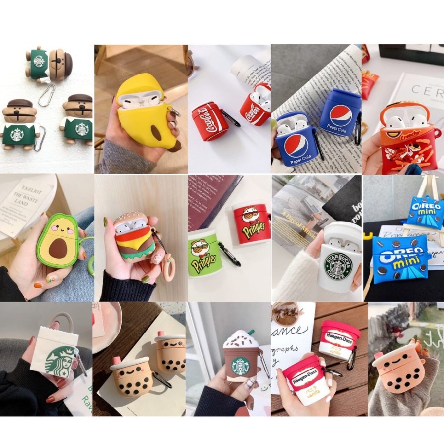 Case Airpods Gen 2 Pro 3D Pro Lucu Karakter Inpods 12 1 2 food edition ...