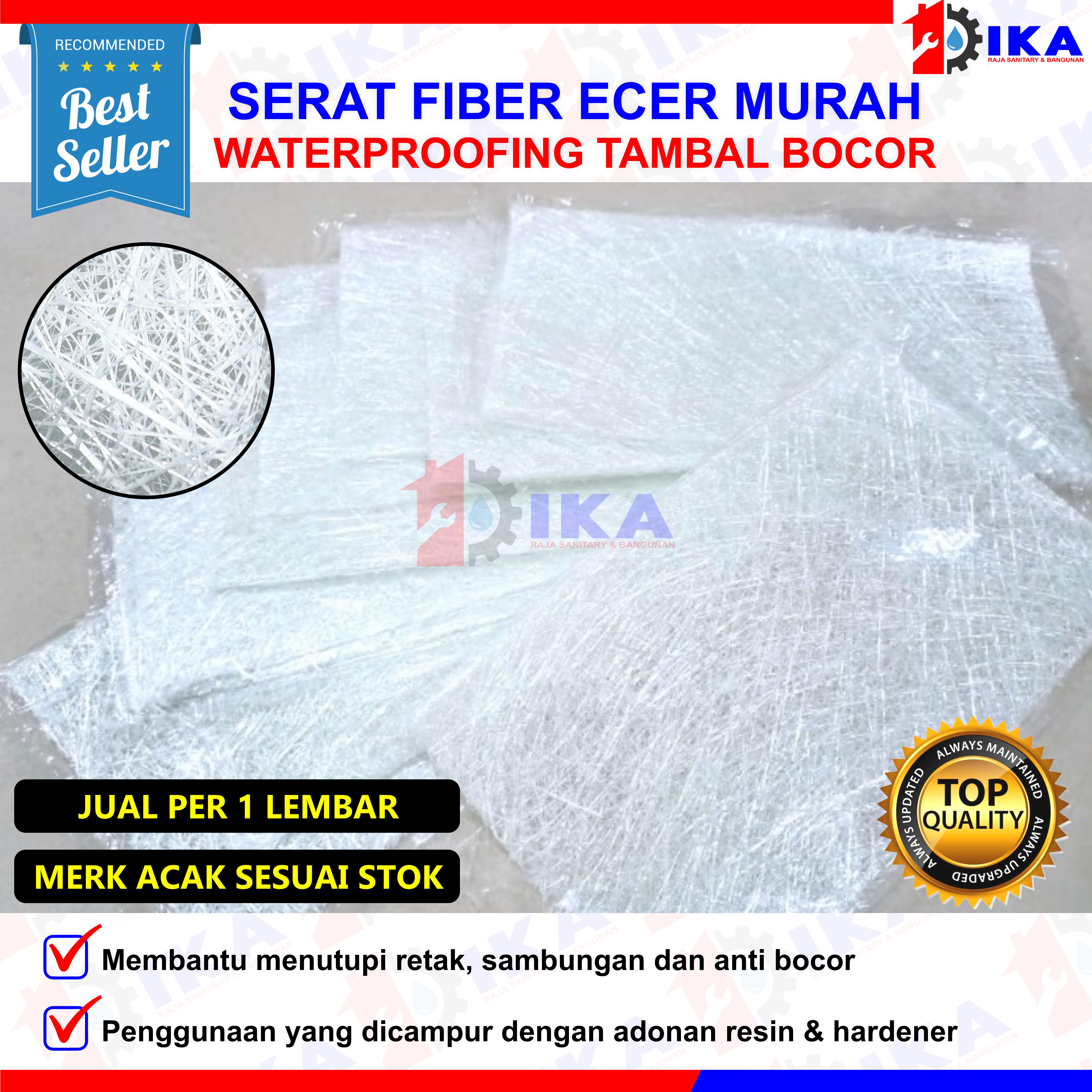 Serat Fiber / Serat Aquaproof murah Fiberglass Matt / Fiber Glass Mat 1 ...