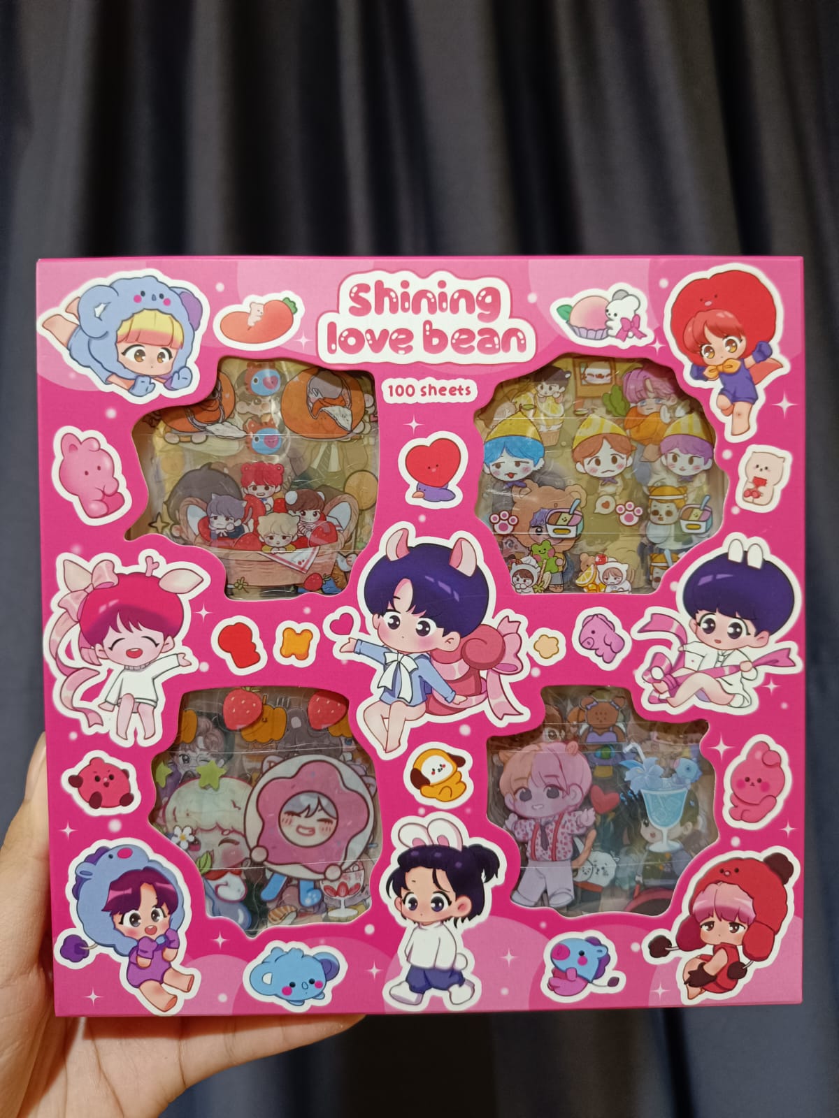 Stiker Nono Momo Cici BTS BT21 100 lembar sticker viral Tinytan korea ...