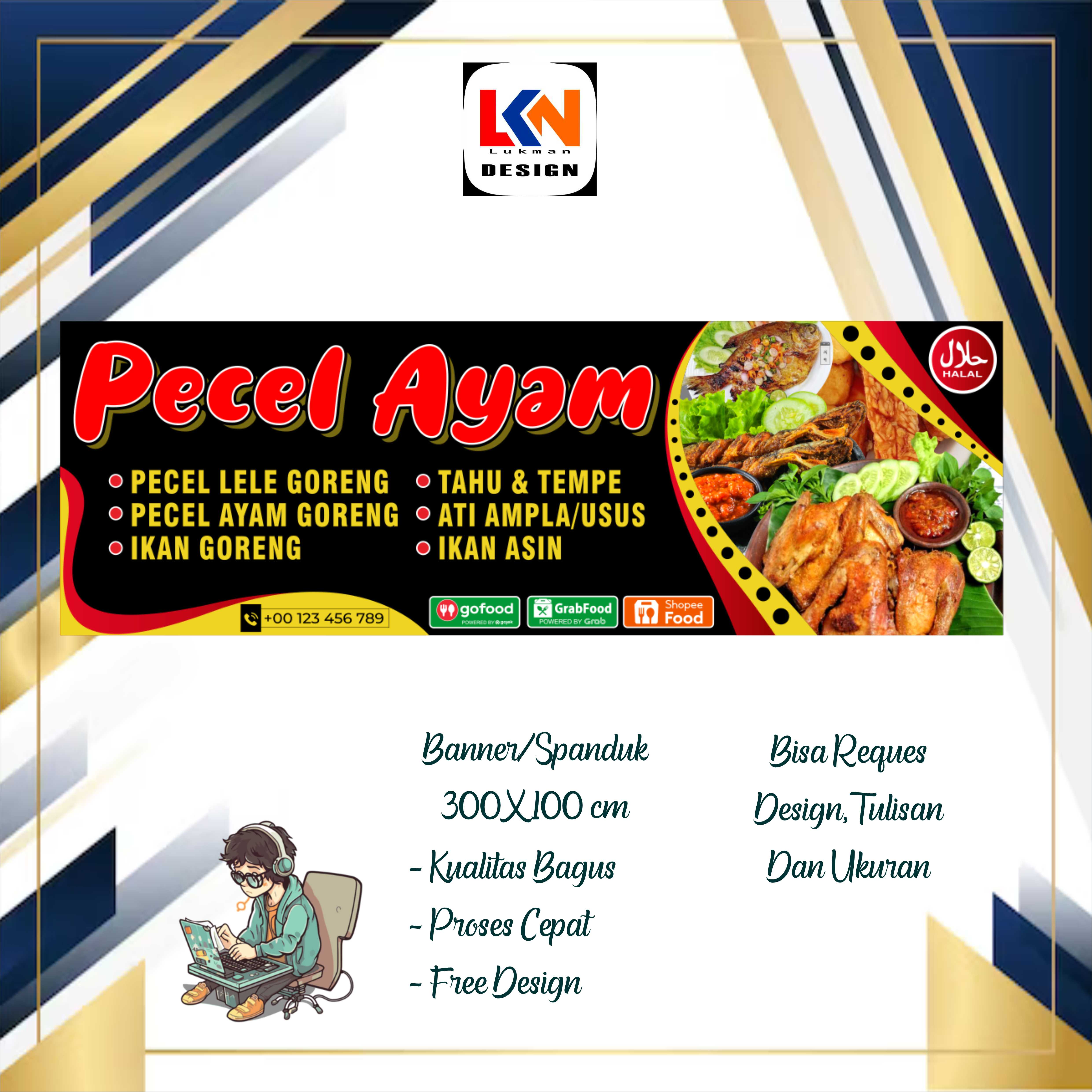spanduk banner PECEL MODEL B reques design | Lazada Indonesia