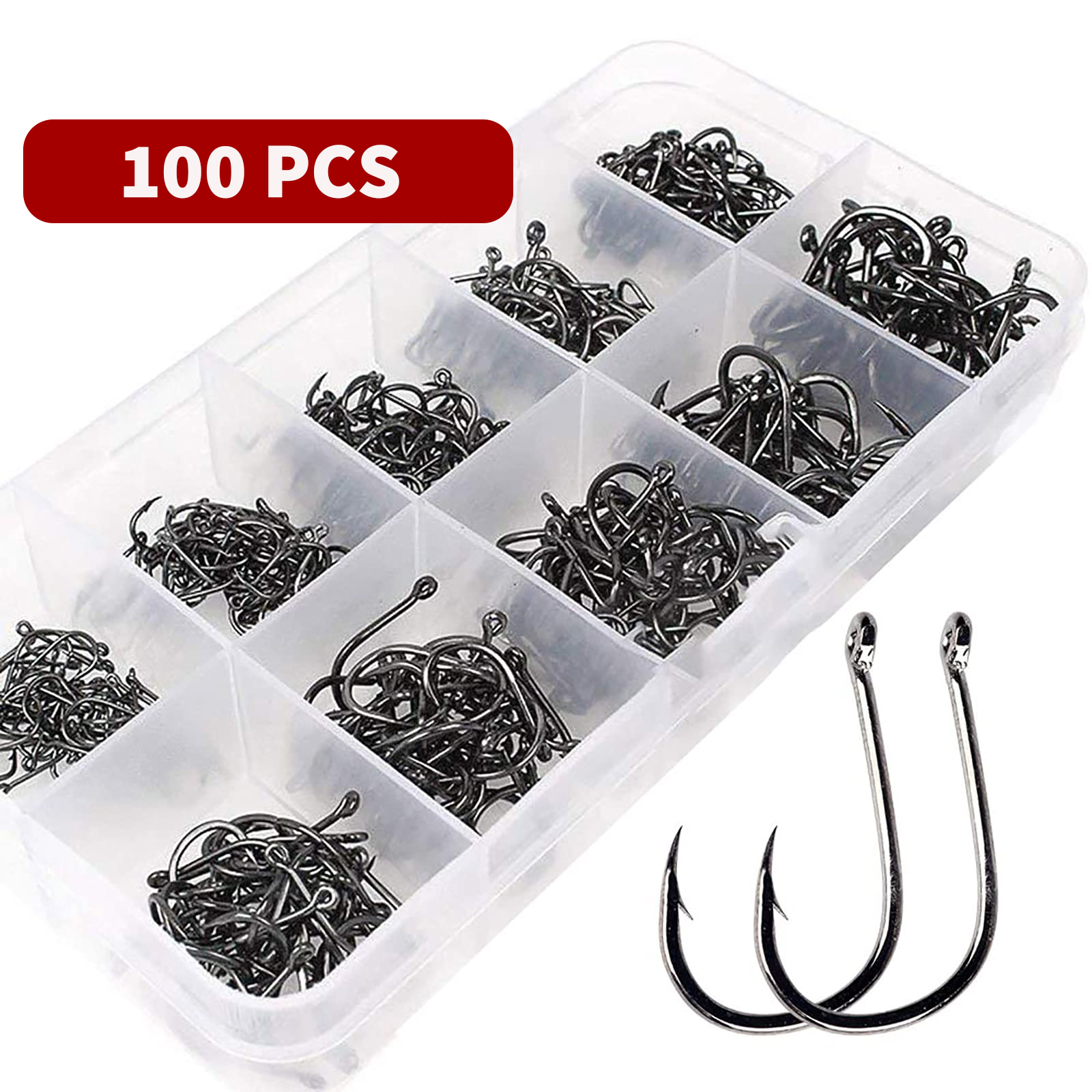 Kail Pancing Set 100/500 Buah Ten Division No 3-12 Mata Kail Pancing ...