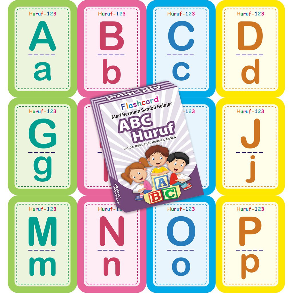 Flash Card Edukasi Anak Murah Huruf Abjad Angka Hijaiyah Hewan ...