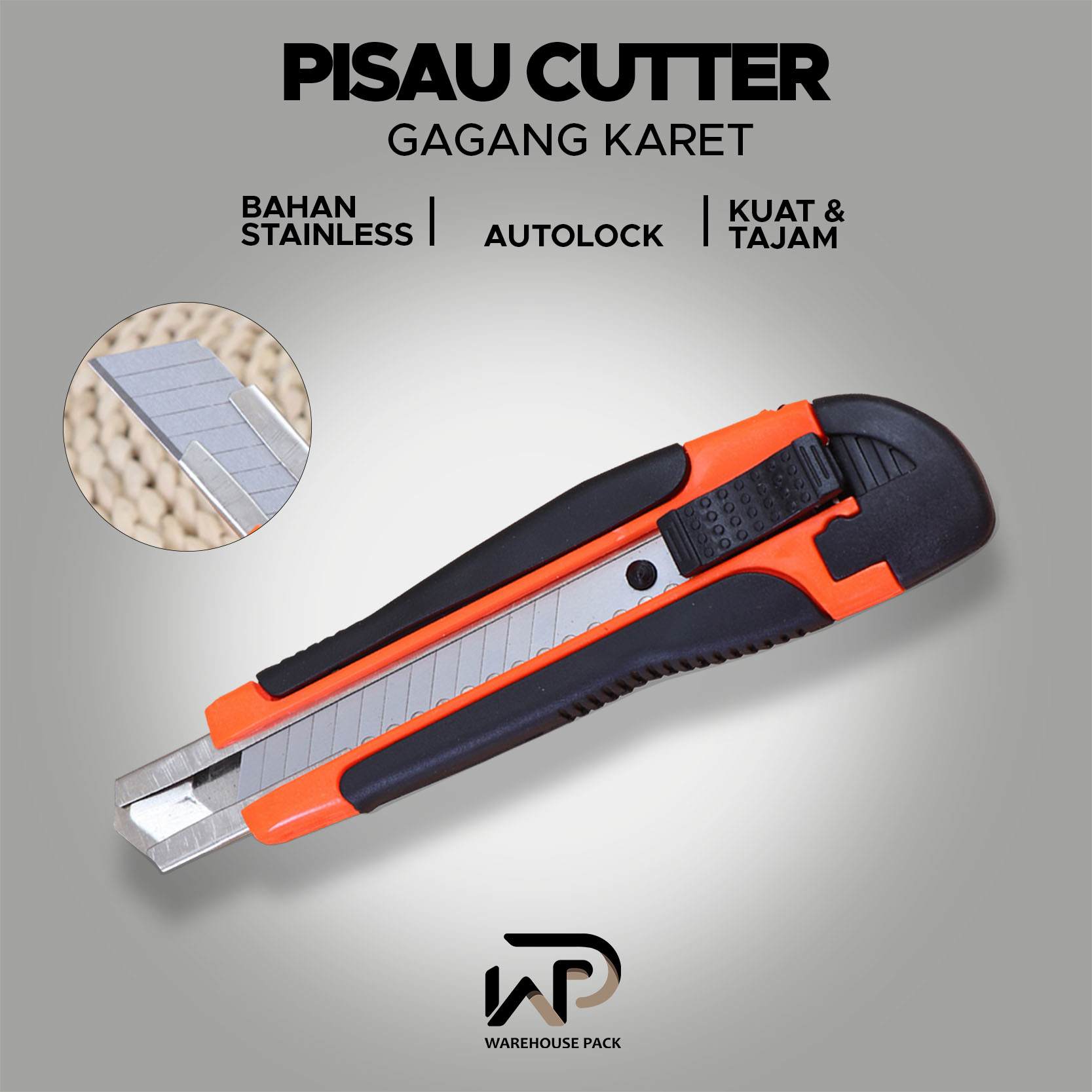 Pisau Cutter Besar Gagang Karet | Cutter Besar | Cutter Multifungsi ...
