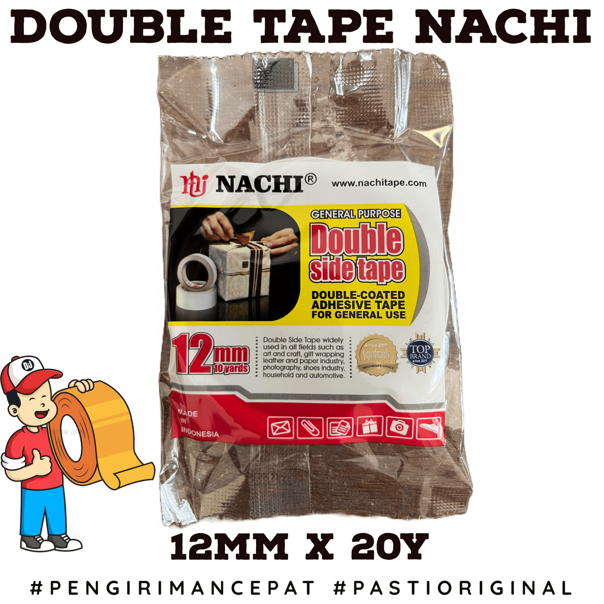 Double Tape Nachi 12mm 1/2inch x 10 YARD PER 1 ROLL | Lazada Indonesia