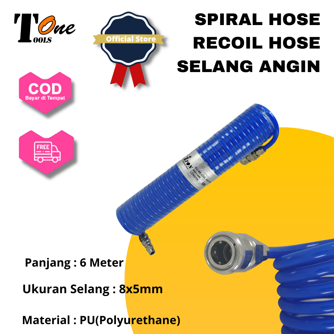 Spiral Hose 6 Meter/ Selang Angin Kompressor Spiral 6 meter | Lazada ...