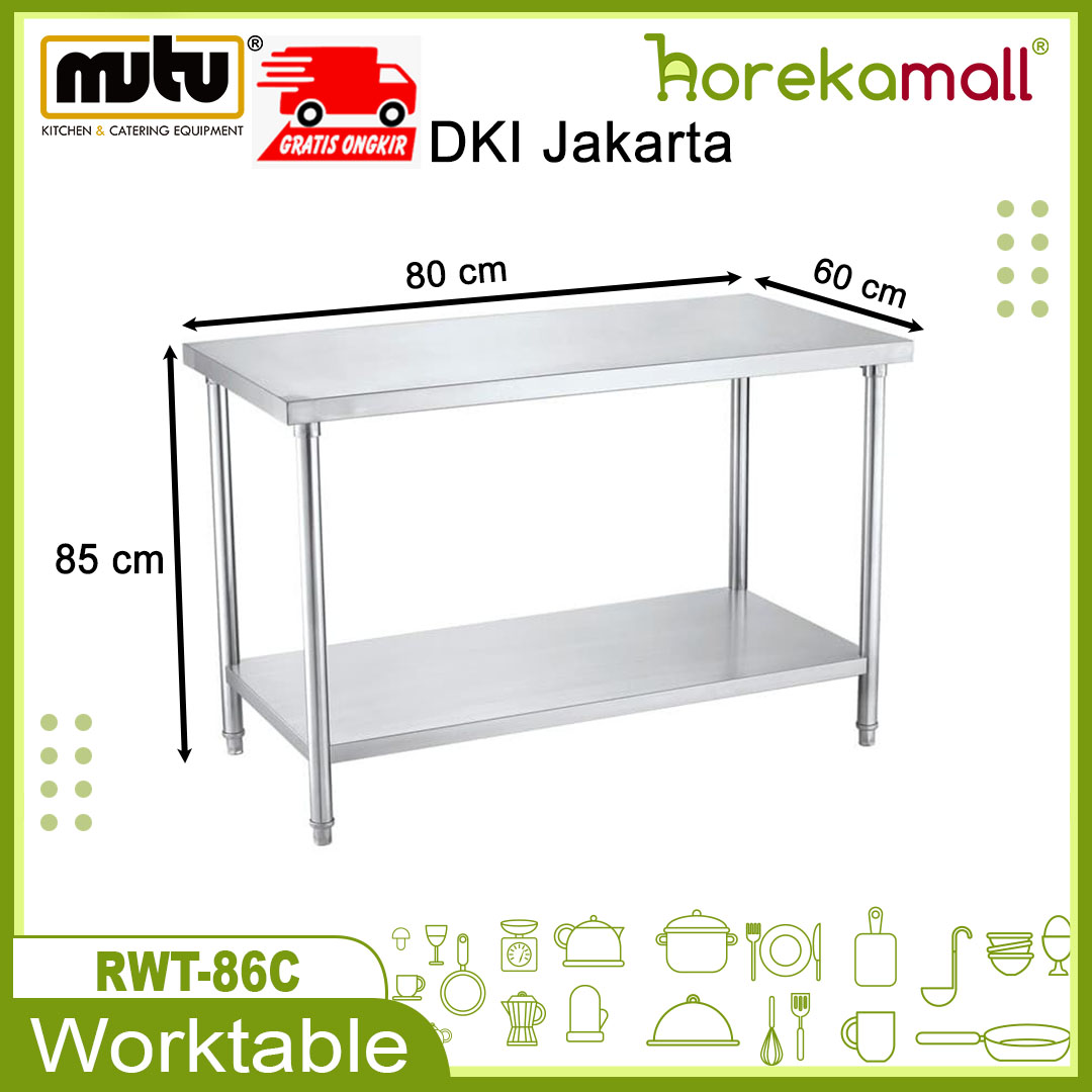 Meja Kerja Dapur Stainless / Meja Stainless / Working Table 80 x 60 cm ...