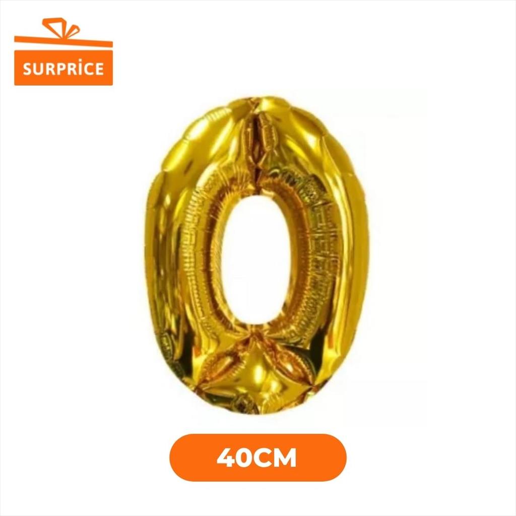 Balon Angka 40Cm Silver 0-9 / Balon Foil Nomor Angka Polos 15 Inch ...