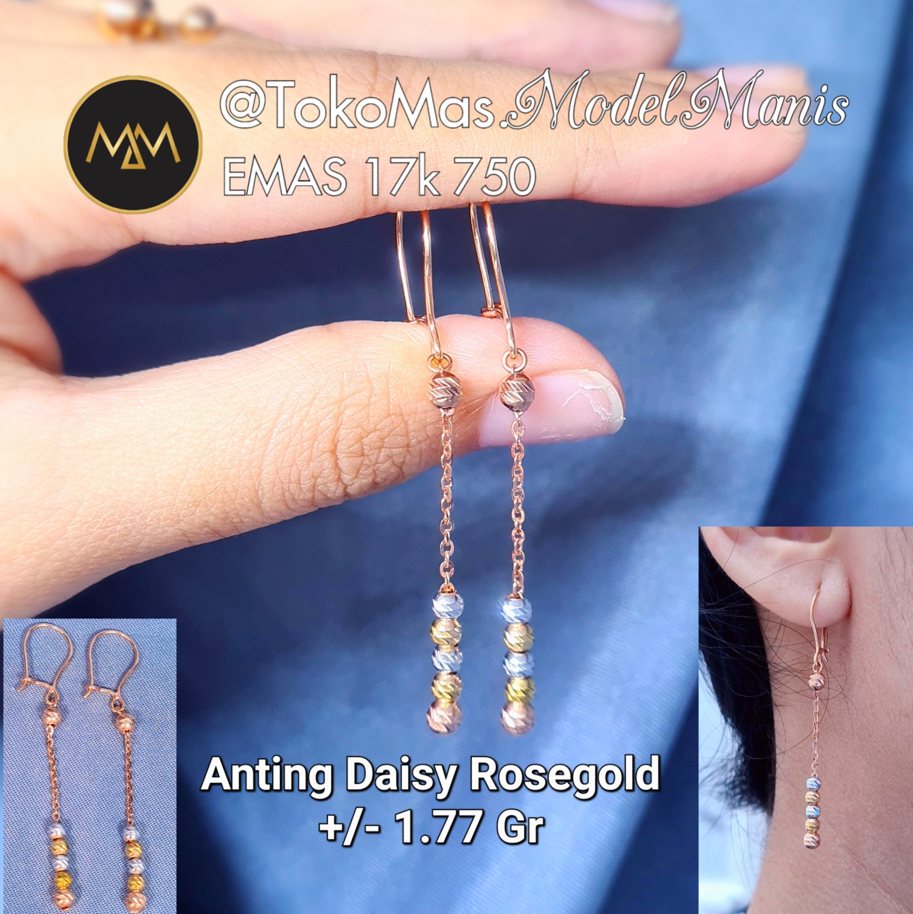 Anting daisy panjang candy emas rosegold 750 kadar 17k | Lazada Indonesia Anting daisy panjang candy emas rosegold 750 kadar 17k | Lazada Indonesia