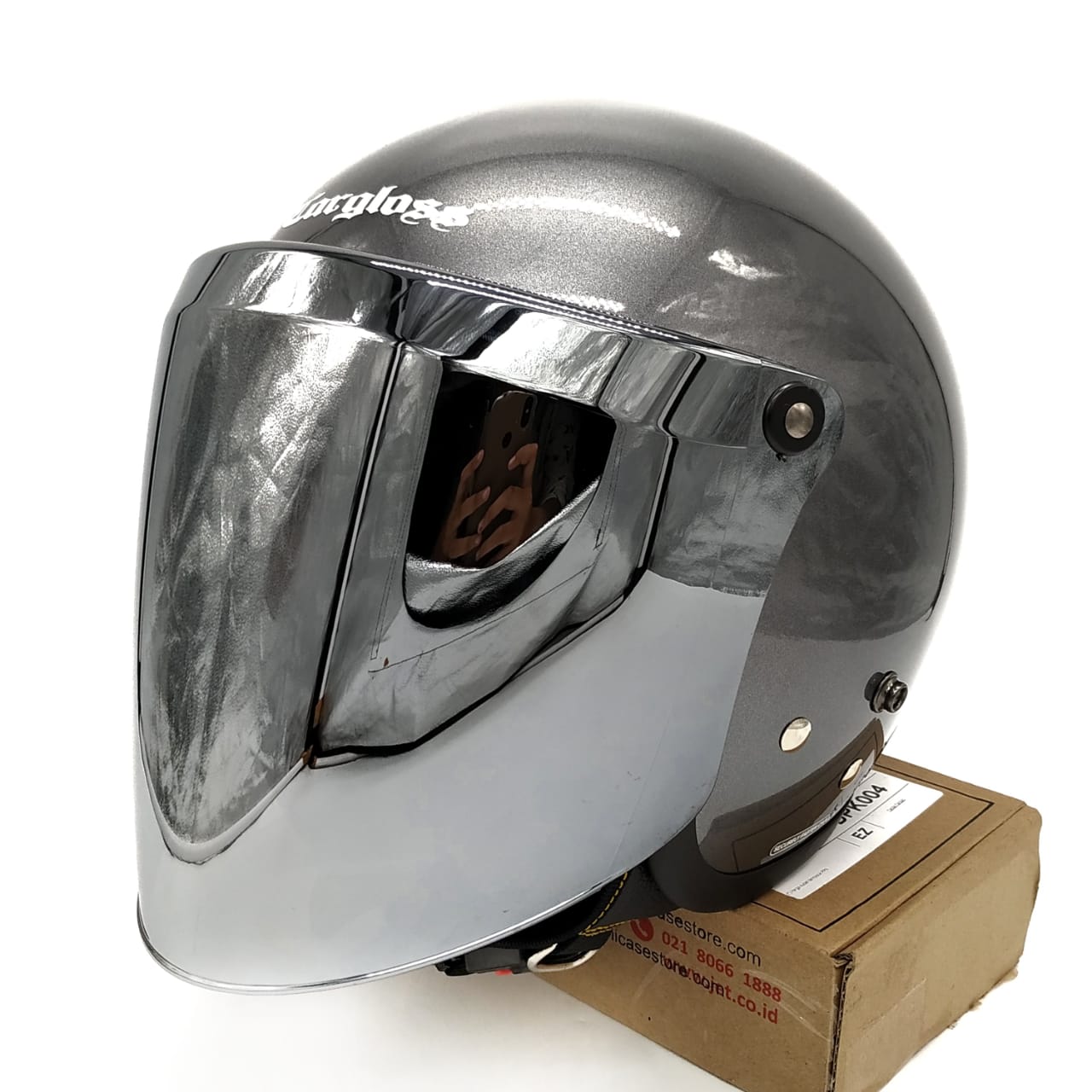 HELM CARGLOSS RETRO ORIGINAL + VISOR SNAIL PREMIUM QUALITY (MR HELM ...