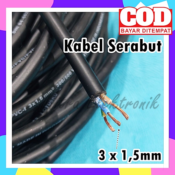 Kabel Listrik Serabut Lotus 3 x 1.5mm Per meter - Kabel Listrik Serabut ...