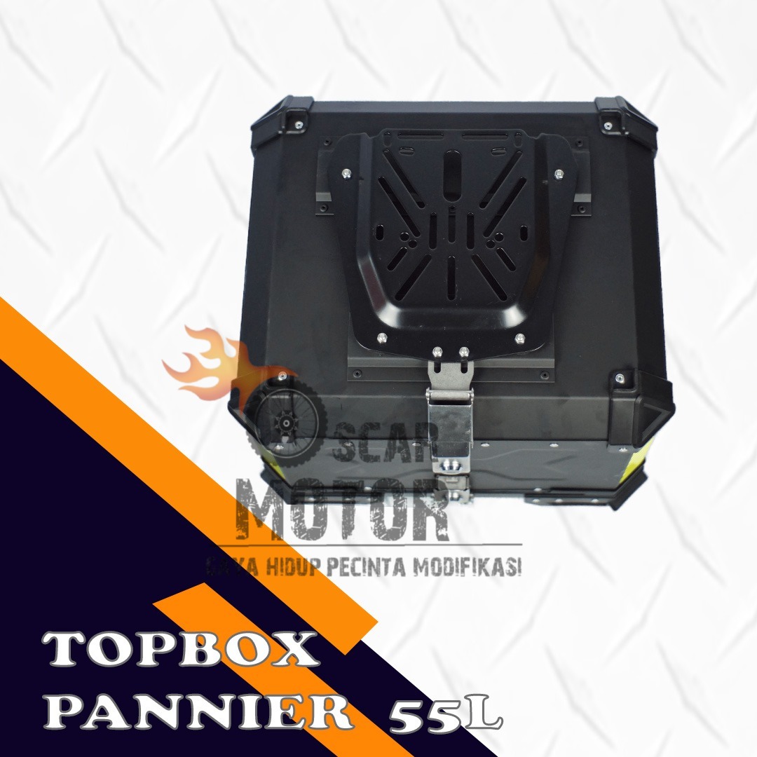 top box motor pannier alumunium impor 55 liter kunci model x + breket ...