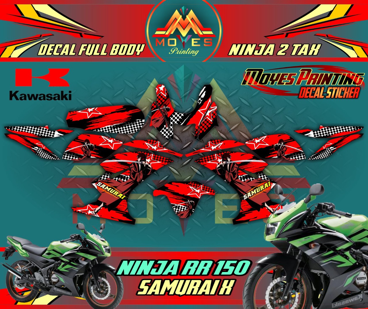 stiker ninja rr 150 stiker decal motor ninja rr 150 stiker full body ...