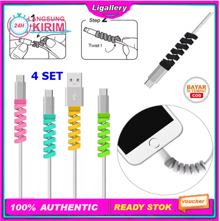 [100% Aman] Pelindung Kabel Spiral Warna Pengaman Kabel Data Anti Putus ...