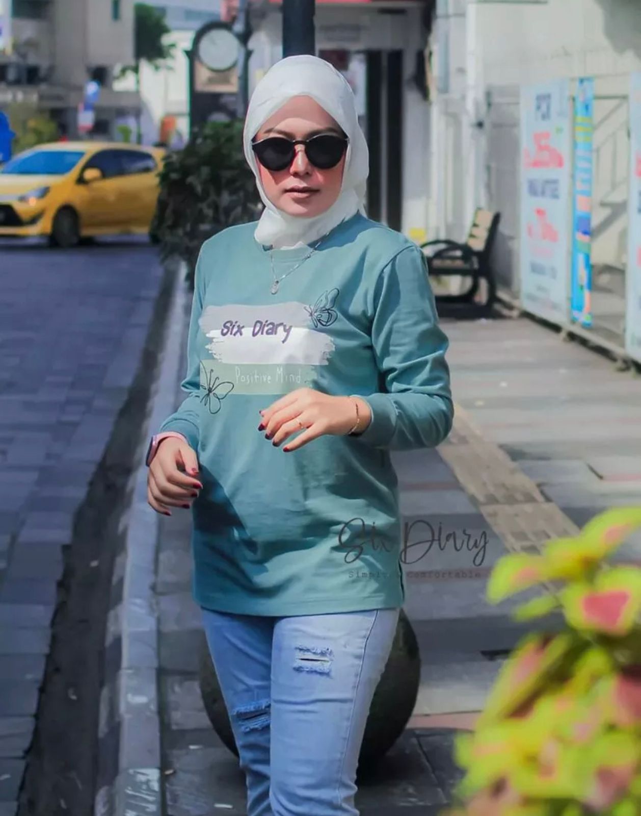 Baju Kaos Atasan Blus Pakaian Six Diary Bahan Import Adem Tebal Wanita ...