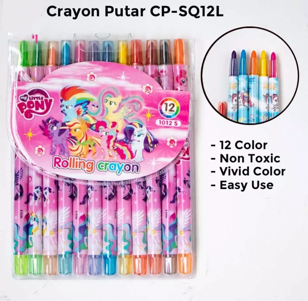 Crayon Putar Panjang 12 Warna Karakter Murah CP-SQ12L | Lazada Indonesia