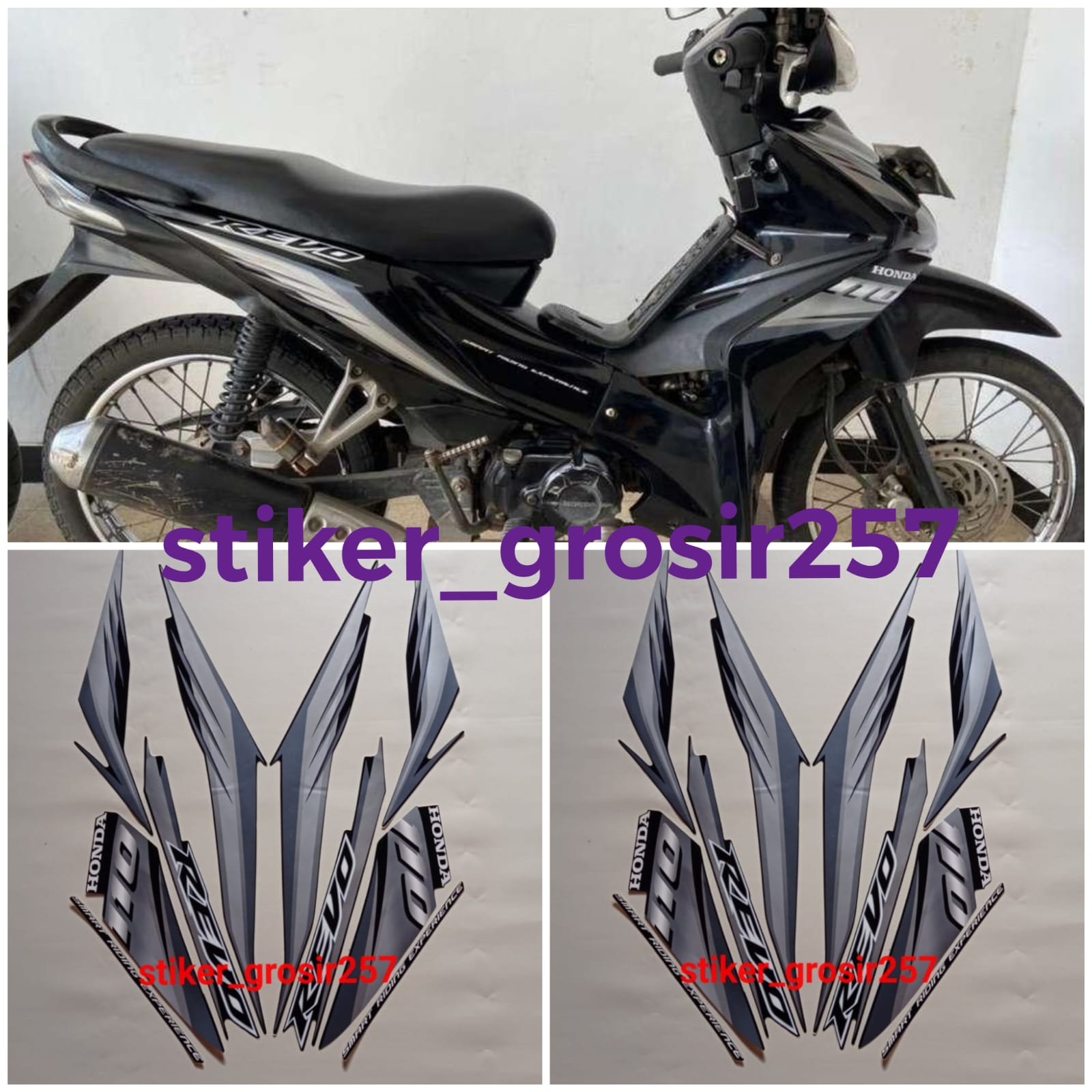 STIKER STRIPING LIS POLET BODY MOTOR REVO ABSOLUTE STD 110 2009 HITAM SILVER STANDAR | Lazada ...