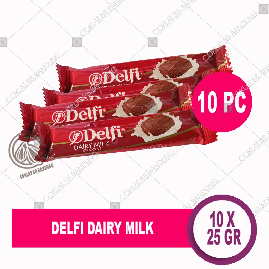DELFI DAIRY MILK 25GR X 10 PCS MILK CHOCOLATE BAR EX 27G - COKELAT ...