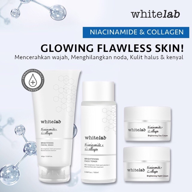 WHITELAB BRIGHTENING FACE SERIES With Niacinamide + Collagen Paket ...