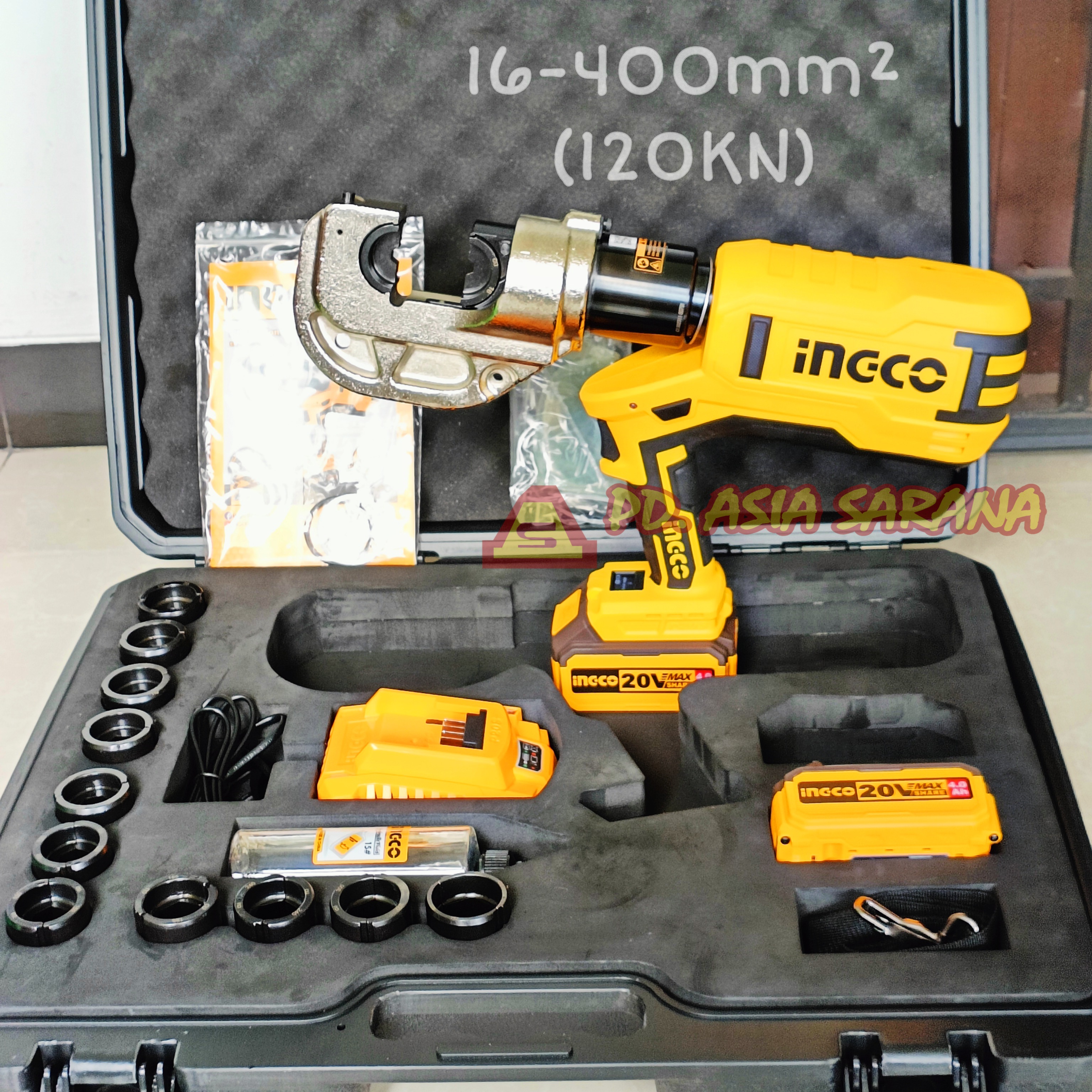 Cordless Hydraulic Crimping 20V INGCO CTLI2002 Mesin Tang Press Skun ...