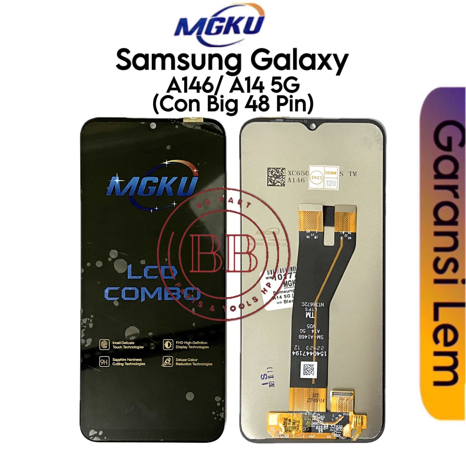 MGKU - LCD Touchscreen Fullset Samsung A14 5G / A146 Connector BIG 48 ...