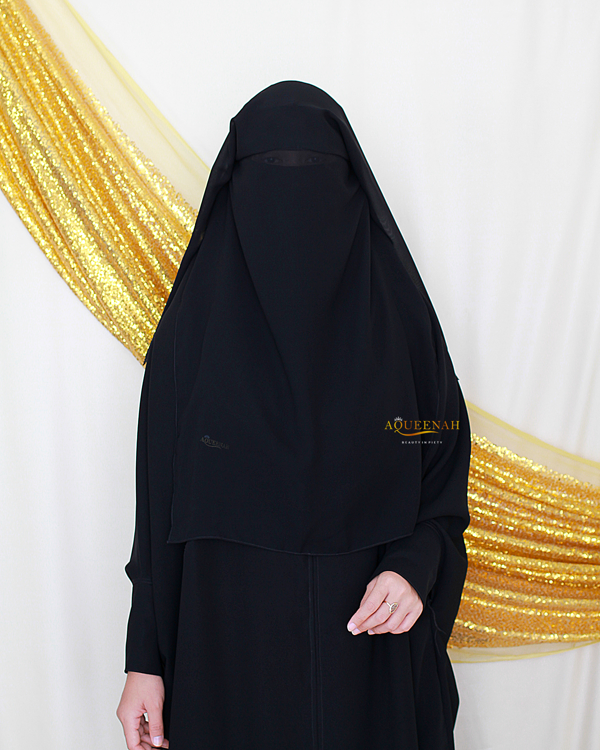 Aqueenah Purdah Burqa Yaman Hawa Sifon Jetblack Exclusive | Niqab Cadar ...