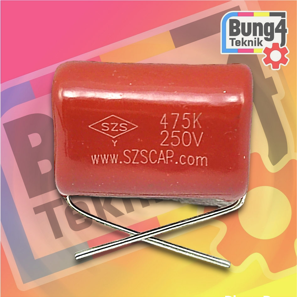 KAPASITOR CBB21/22 475J 250V 475 J 250V CAPASITOR MYLAR CBB 475J 250V KAPASITOR MILAR 475J 250V ...