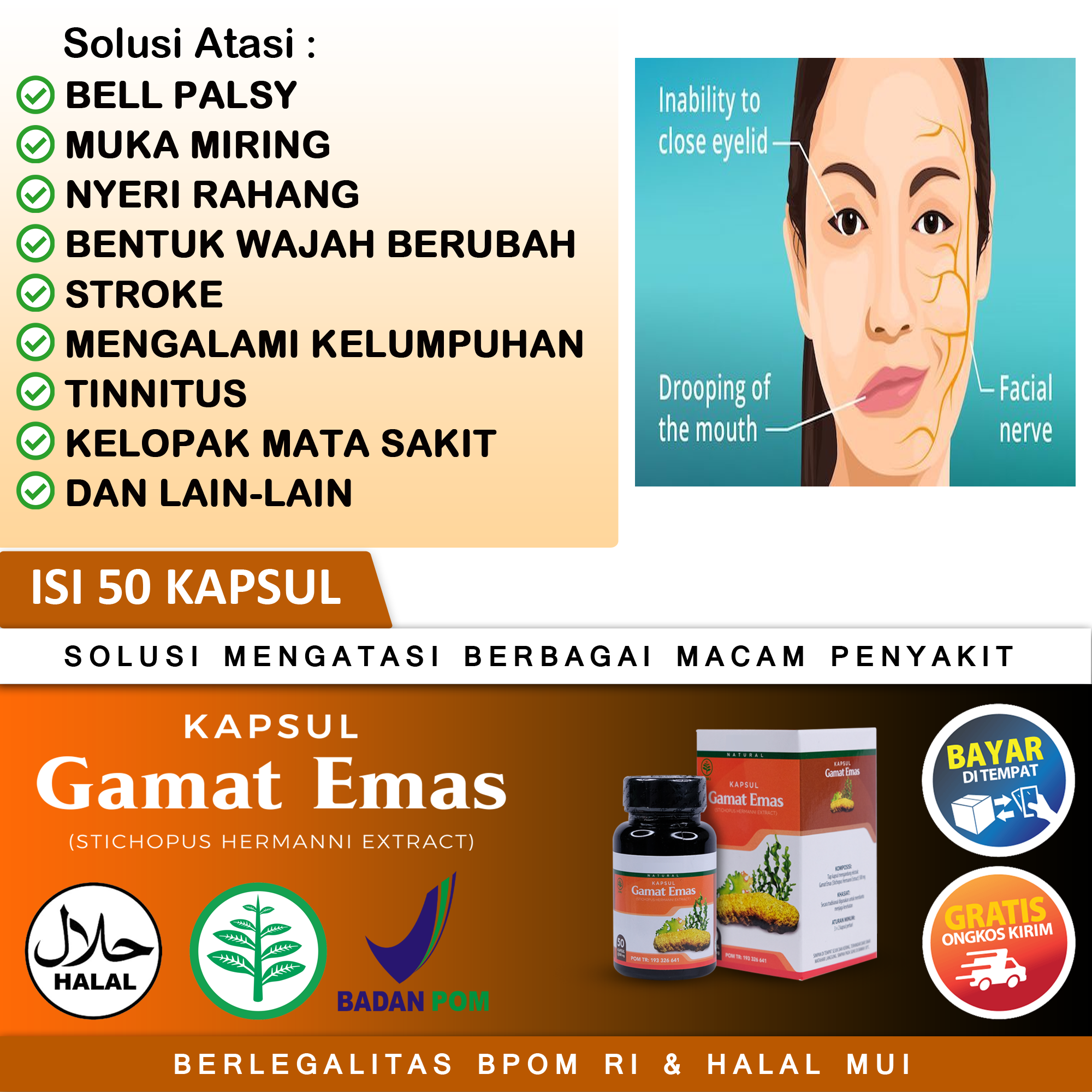 Solusi Tepat Atasi Bells Palsy - Bibir Miring Sebelah Kanan Kiri, Muka ...