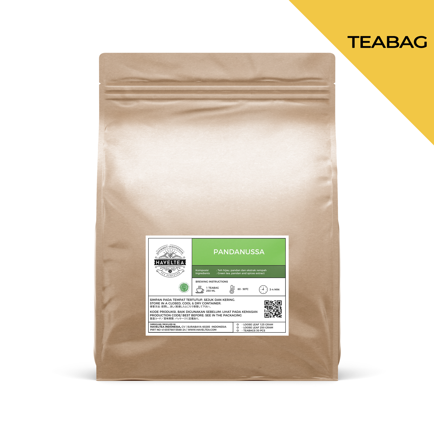 PANDANUSSA | Pouch | Haveltea | Teh Hijau Pandan Vanilla|Teh Indonesia ...