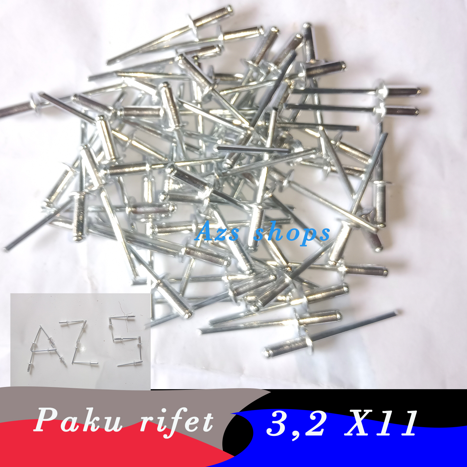 Paku rifet,River paku tembak 3,2 X 11 Blind Rivet 440 putih ZP 50 pcs ...