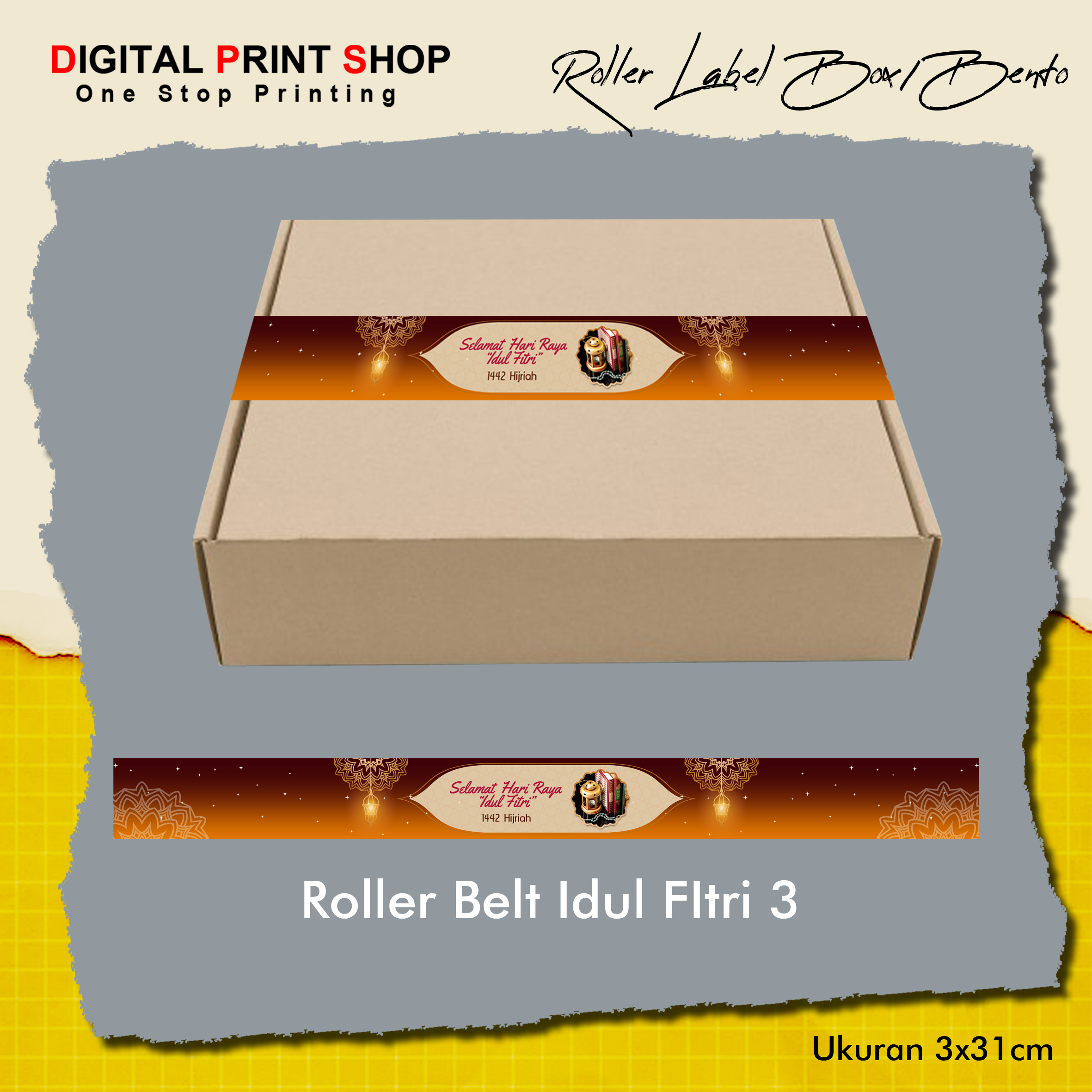 Label Stiker Sabuk untuk Packaging/ Roller Stiker Label Idul Fitri ...