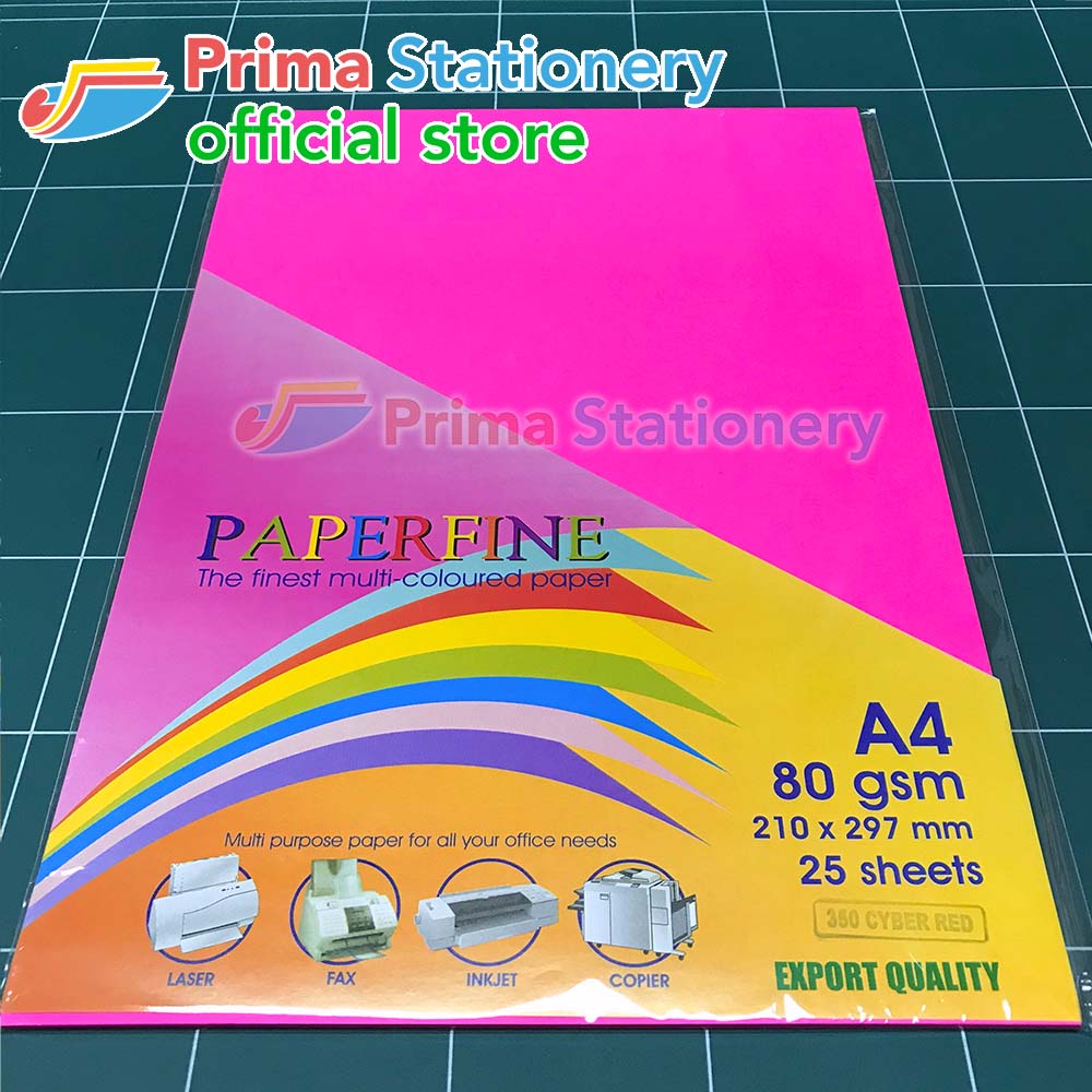 Paperfine Kertas HVS Warna A4 Cyber Red Sinar Spectra IT 350 | Lazada ...
