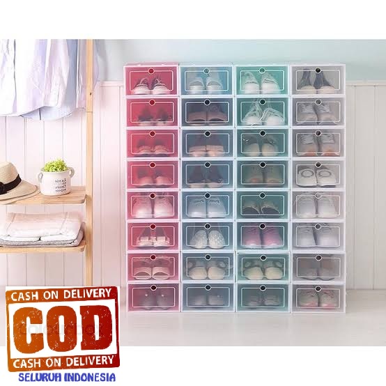 BOX SEPATU SUSUN PLASTIK RAK SEPATU SUSUN TEMPAT SEPATU KOTAK SEPATU ...
