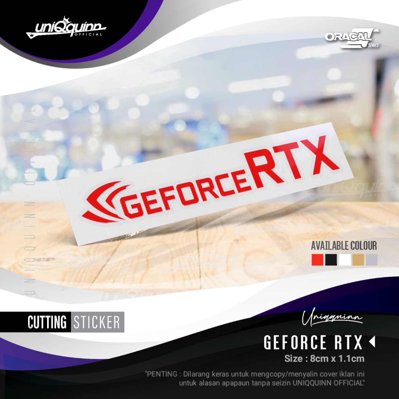 UQ Cutting Sticker Geforce RTX For GPU Back plate || Stiker Komputer ...