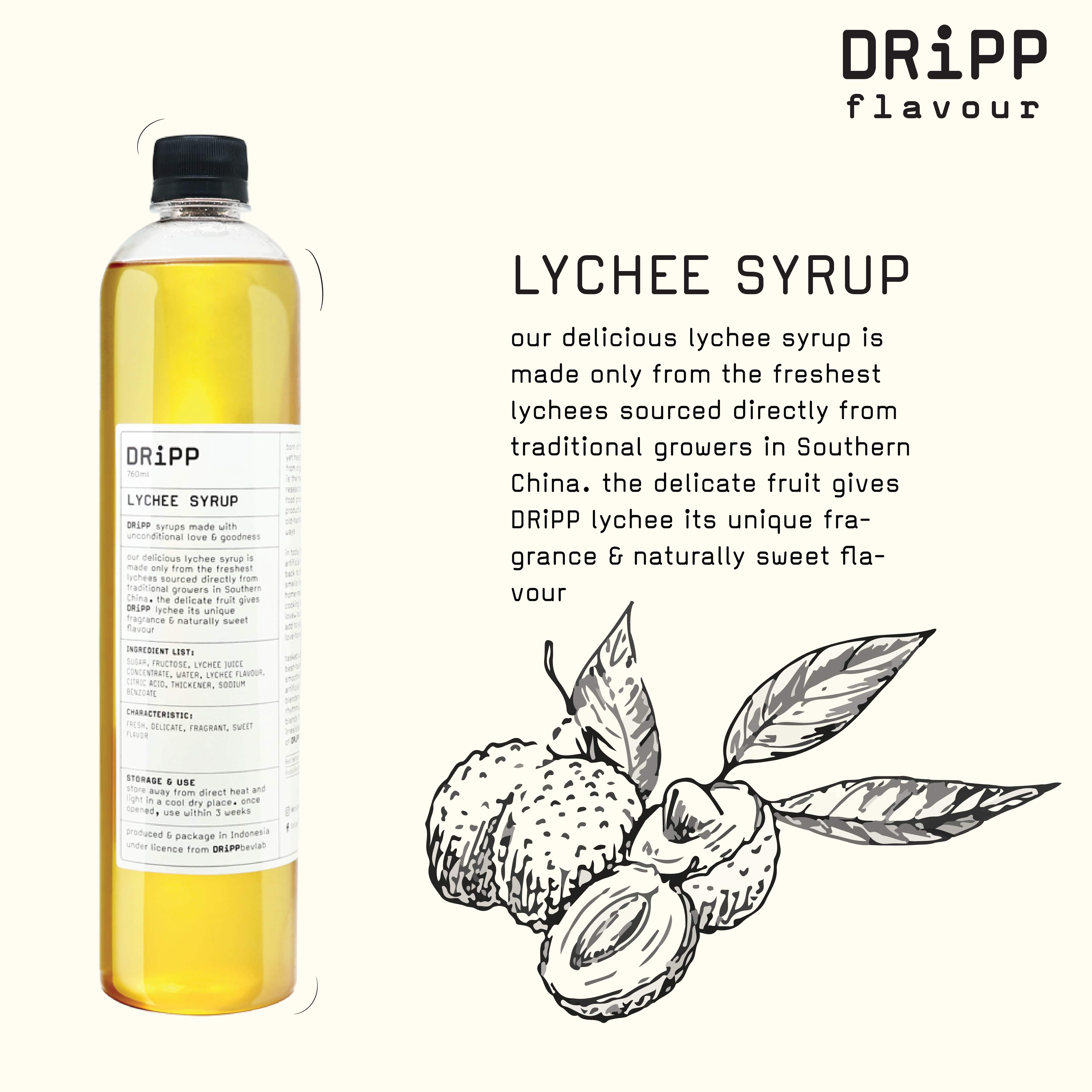 DRiPP Lychee Syrup - Sirup Rasa Leci Untuk Supply Minuman Kekinian Kafe ...