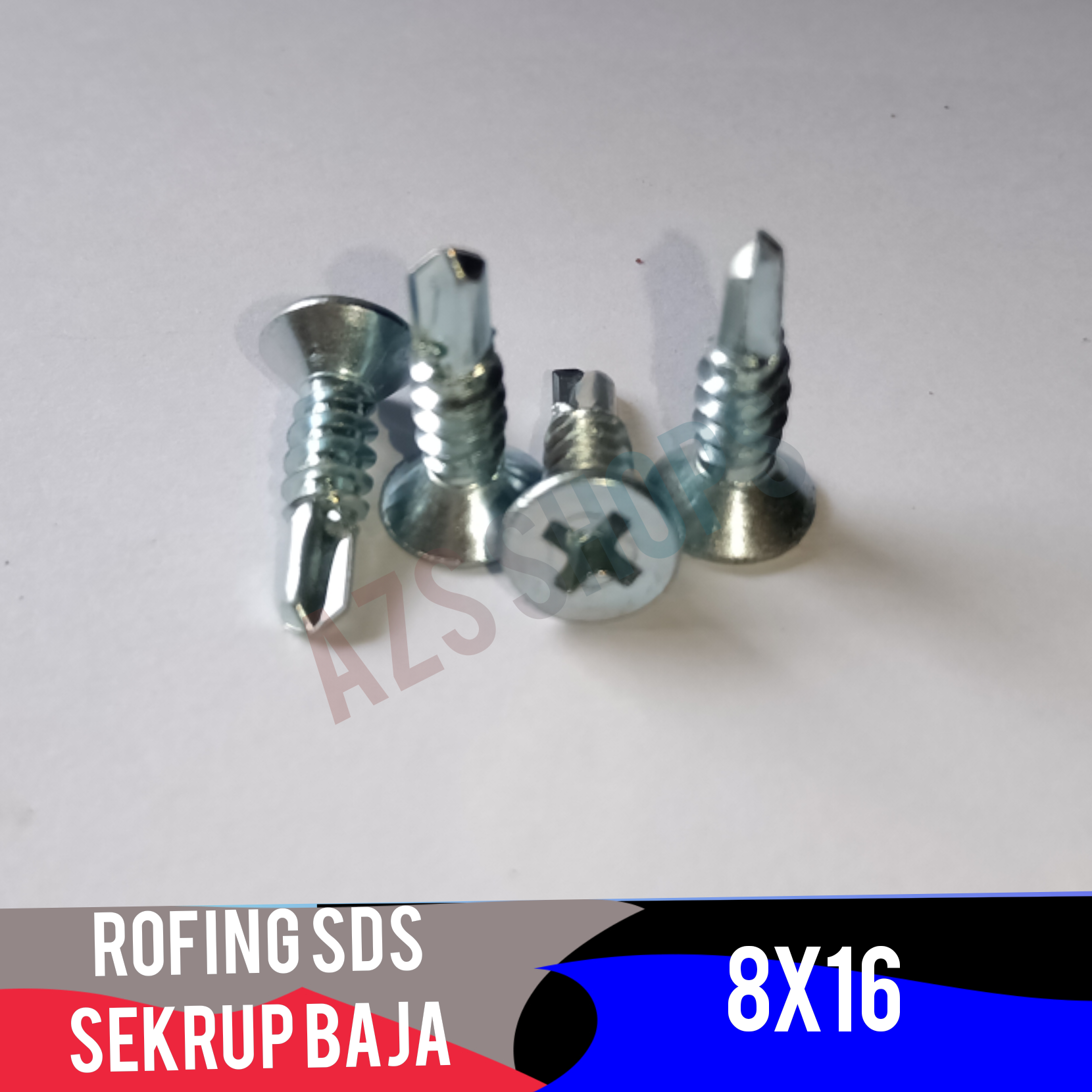 Baut Sekrup Roofing Sds FH #8X16.(1,6cm)Sekrup Baja Ringan putih 50 pcs ...