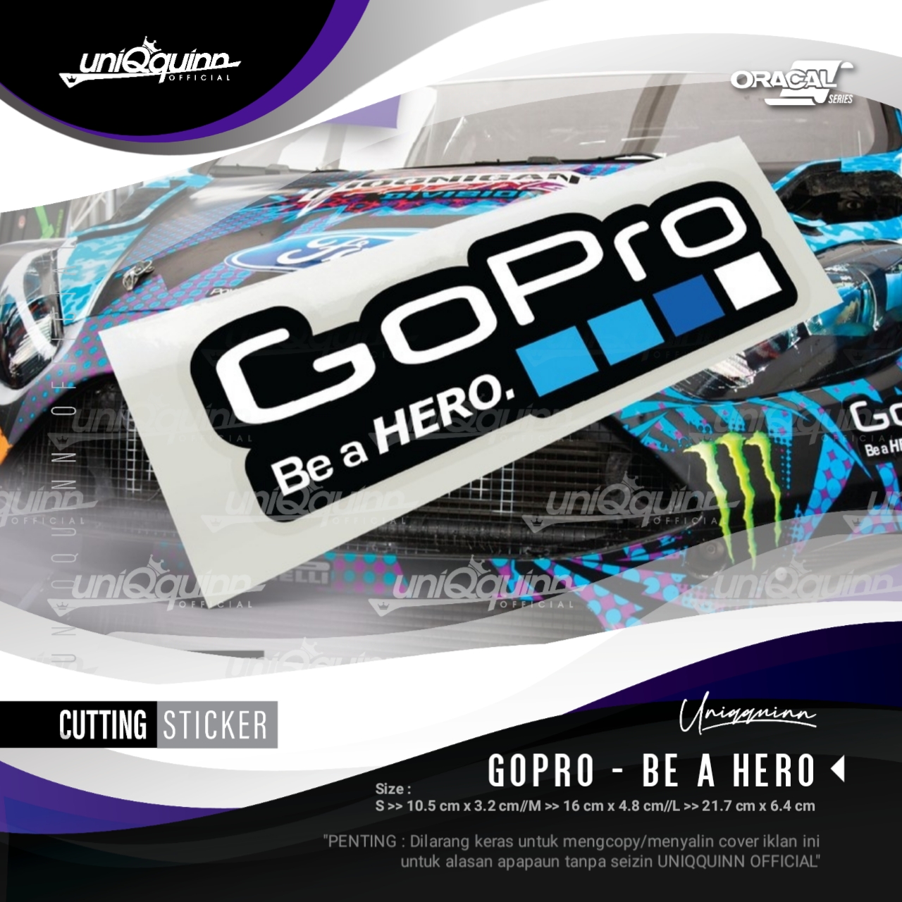 UQ Cutting Sticker Gopro Be a Hero | Stiker GoPro | Stiker Mobil ...