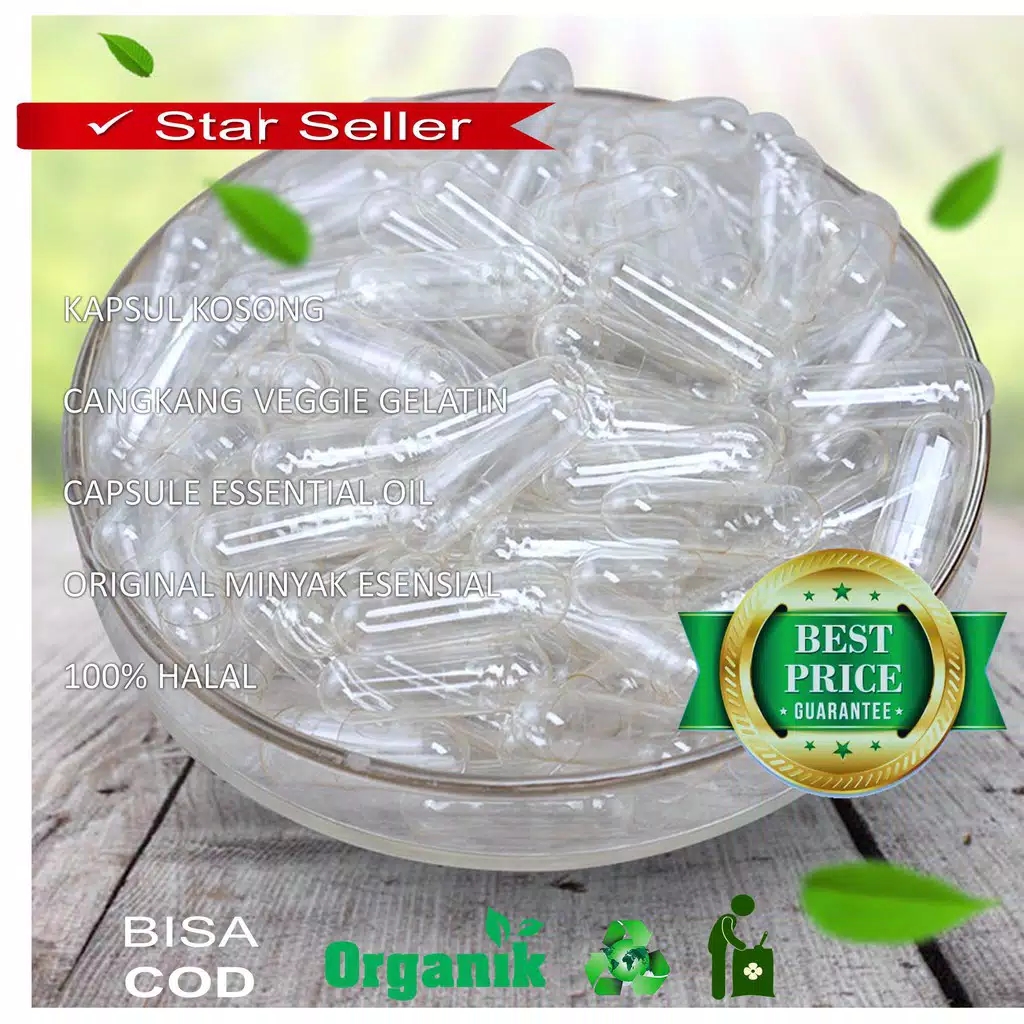 Kapsul Kosong / Cangkang Kapsul Ukuran 0 Natural / Transparan Serbuk dan Minyak Capsugel Halal ...