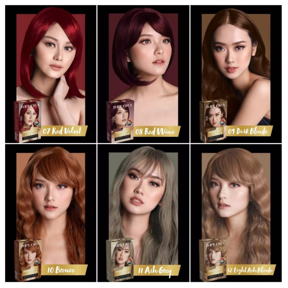 Promo IMPLORA NEW LOOK PERMANENT HAIR COLOR 3D Original BPOM Asli Semir ...