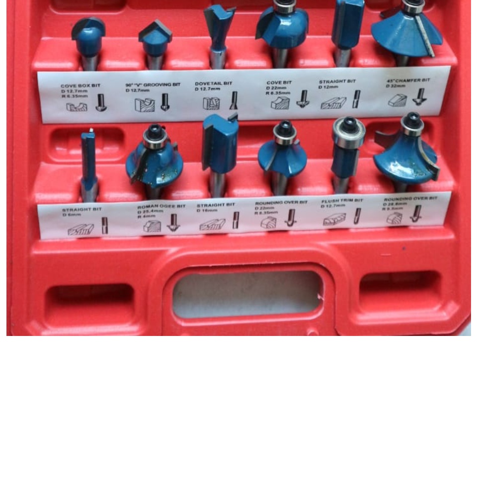 Promo MATA TRIMMER 12 Pcs - 6mm ROUTER BIT SET MATA PROFIL SET Mata Bor ...